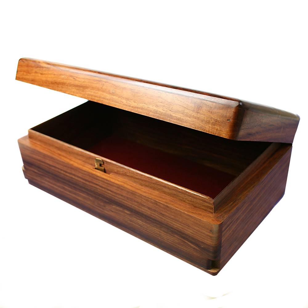 Wooden secret lock box, tree and flowers, 15x25x8.5cm