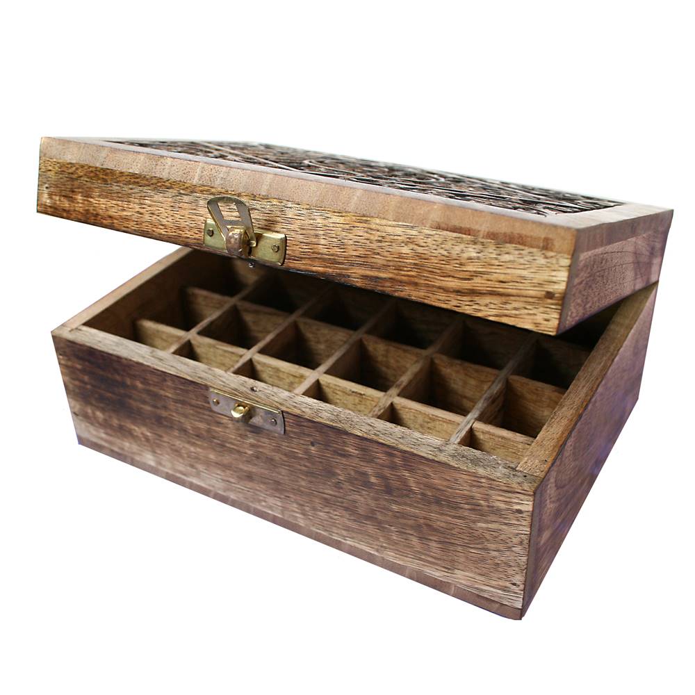 Box for aromatherapy oils, 24 compartments