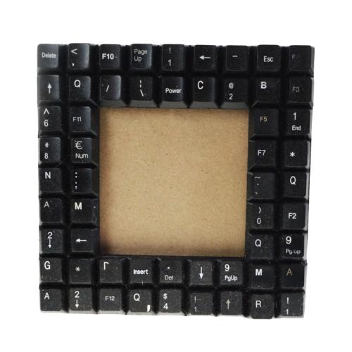 Photo picture frame with recycled computer keyboard tile decoration 4x4 ...