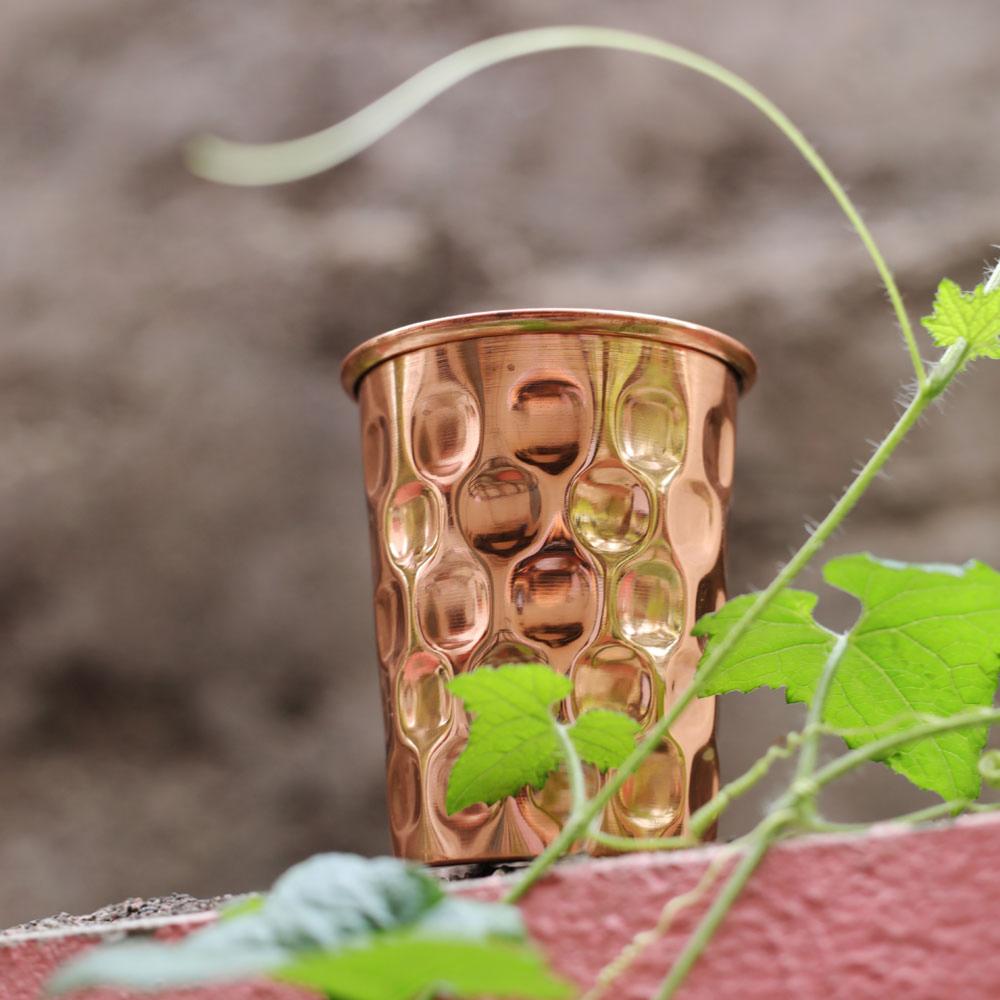 Copper cup, diamond look, 300ml