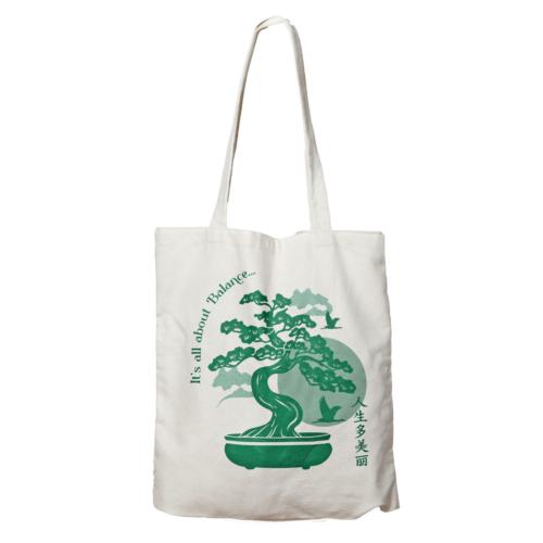 Tote Bag Recycled Cotton Japanese Bonsai Tree 36 x 40cm